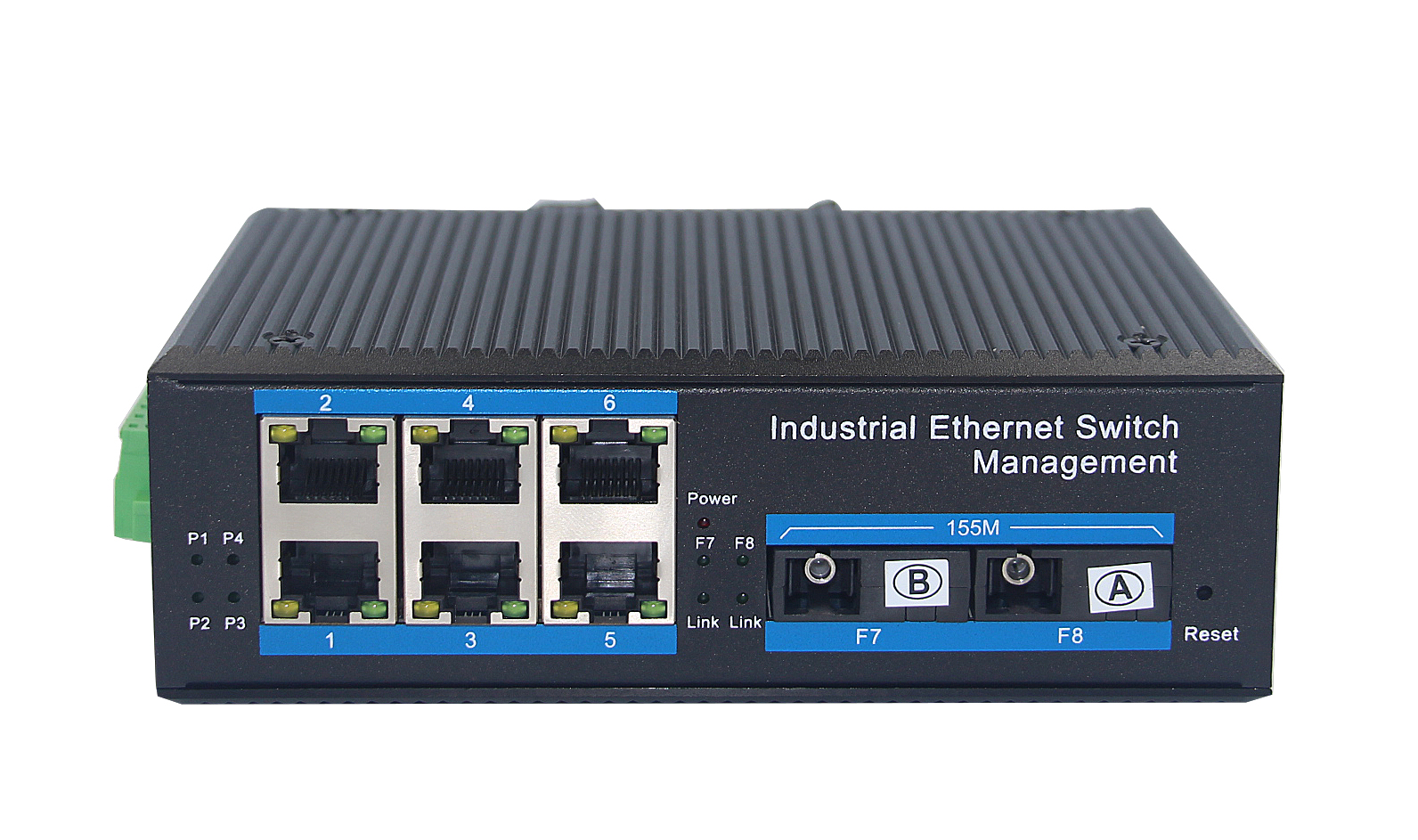 6-Port 10/100BASE-TX+2-Port 100Base-FX Web-managed Industrial PoE Switch - HANSUN Communication ...